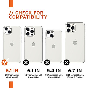 URBAN ARMOR GEAR [U by UAG Designed for iPhone 13 Case Blue Cerulean DOT Slim Fit Lightweight Stylish Pattern Impact Resistant Antimicrobial Protective Phone Cover, [6.1 inch Screen]