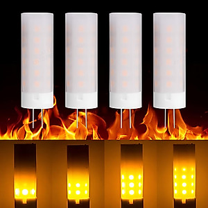 6-Pack G4 LED Flame Effect Light Bulb 3W DC 12V 220 Lumen ,Flame Light Bulbs , Fire Light Bulb,Flicker LED Flaming Bulb