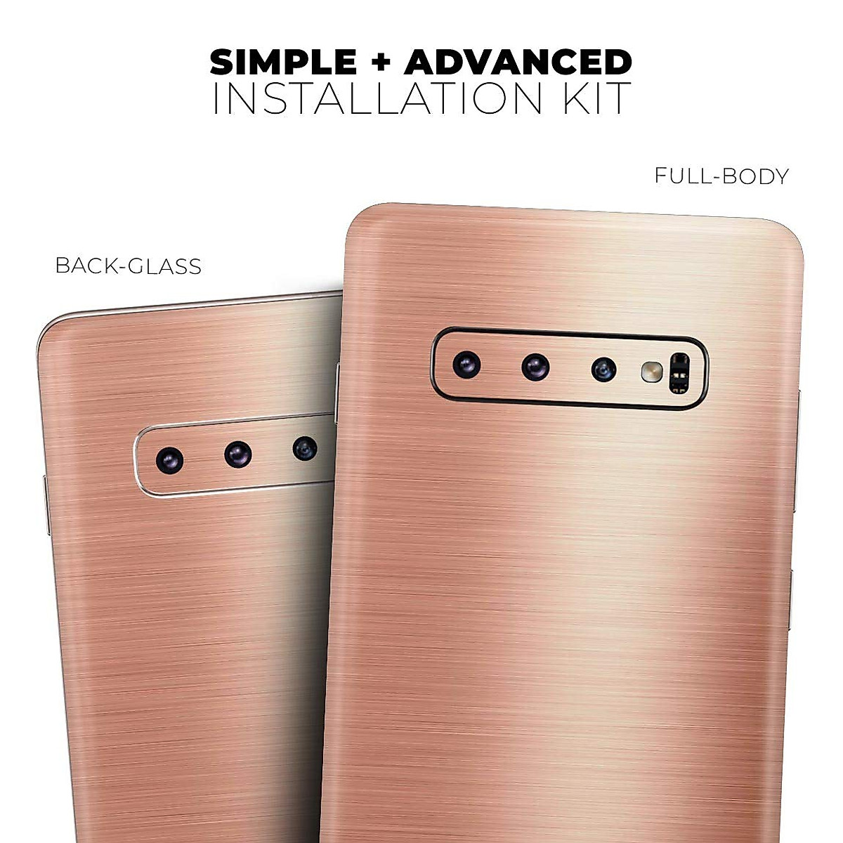 DesignSkinz Rose Gold Digital Brushed Surface V2 Protective Vinyl Decal Wrap Skin Cover Compatible with The Samsung Galaxy S20 (Screen Trim & Back Glass Skin)