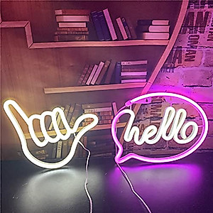 led Hand Shape Finger Neon Sign Lights Decorative Neon Lights for Home Bedroom Bar Restaurant Christmas Birthday Party Gift Art Wall Decoration Light-White