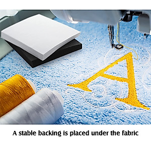 200 Sheets Tear Away stabilizer for Embroidery Backing Precut Sheets Black White Fabric Stabilizer for Machine Embroidery Hand Sewing Hoops Quilting, Weight 2.1 oz(8 x 8 Inch)