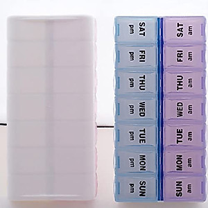 Weekly Pill Case Double Row Combined Daily Pill Box Organizer with Lid 7 Day Pill Organizer Home Supplies Organizers and Storage