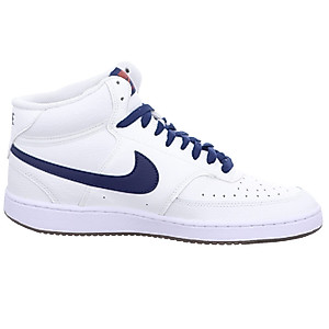 Nike Men's Court Vision Mid Sneaker, Black/White, 10.5 Regular US