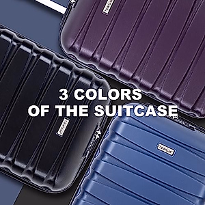 Travelhouse Luggage Sets, Expandable Hardside Suitcases 24in/28in, Carry on 20in,3 Piece Set Travel Luggages Clearance with Double Spinner Wheels TSA Lock Lightweight (Blue)