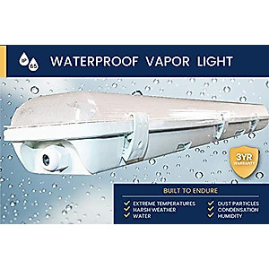Orilis (10-Pack) 72W Commercial Outdoor Integrated Hardwired 4 Ft. Vapor Tight Water Resistant Anti-Fogging LED Fixture IP65-6500K - 7,000-9,000 Lumen