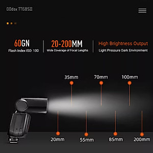 Godox TT685II-C TT685IIC Flash for Canon, 2.4G Wireless Canon Speedlight HSS 1/8000s GN60, TCM Instant Conversion, Quick-Release Lock, E-TTL Speedlite Compatible for Canon EOS Cameras