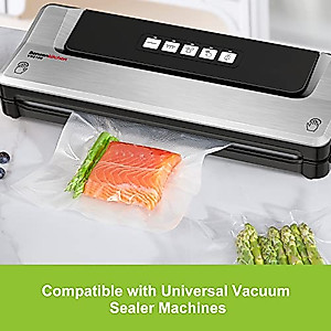 Bonsenkitchen Vacuum Food Sealer Rolls Bags, 2 Packs 8 in x 20 ft Storage Bags, BPA Free, Durable Commercial Customized Size Food Bags for Food Storage and Sous Vide Cooking