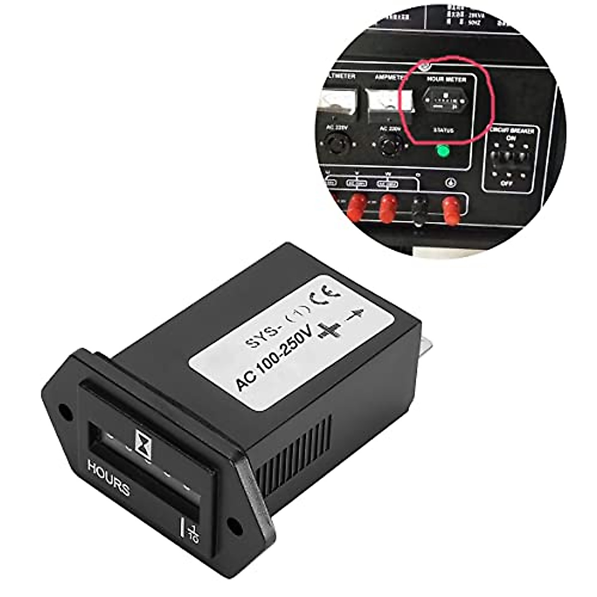 Mechanical Engine Hour Meter AC 110V 120V 220V 230V for Air Compressor Golf cart Club House Generator ATV Chainsaw Tiller Chipper