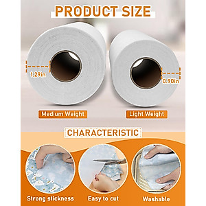 PLANTIONAL Medium Weight White Iron-On Non-Woven Fusible Interfacing: 11.6" x 30yd Medium Weight Non-Woven Interfacing Iron On Polyester Single-Sided Interfacing for DIY Crafts Supplies