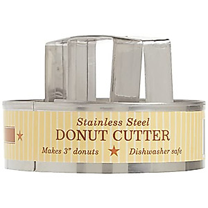 Mrs. Anderson’s Baking Donut Cutter with Handle, Stainless Steel, 3-Inches x 3-Inches