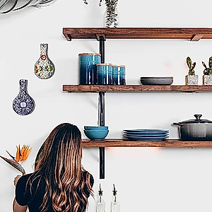 Handmade Pottery Spoon Rest, Dots & Flowers Encantada