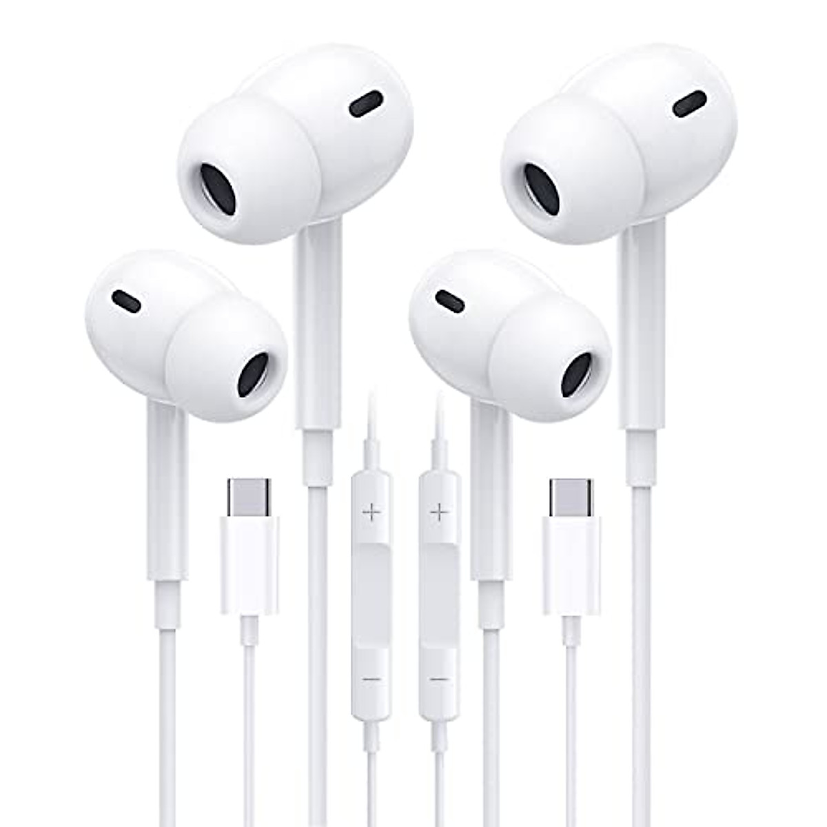 USB C Headphones, USB C Earbuds for Samsung Galaxy S23 Ultra S23+ USB Type C Wired Headphone with Microphone HiFi Stereo USB C Earbuds for Galaxy S23 S22 Ultra S21 FE Z Flip 4 Oneplus 10 Pro (2 Pack)