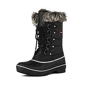 DREAM PAIRS Women's Snow Boots,Size 10,Black,DP-CANADA