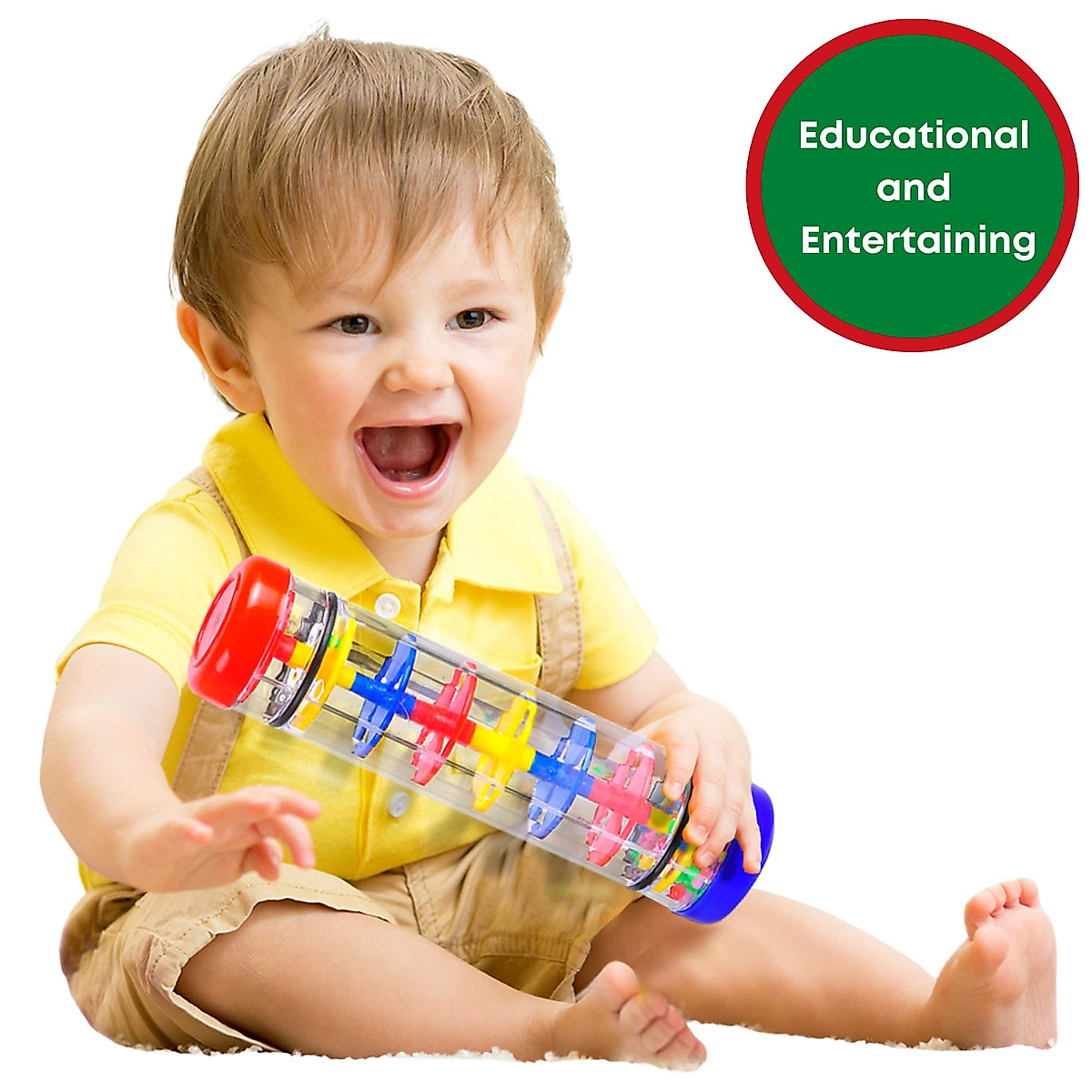 Rainmaker Baby Toys for 6 to 12 Months - 𝐄𝐚𝐬𝐭𝐞𝐫 𝐁𝐚𝐬𝐤𝐞𝐭 𝐒𝐭𝐮𝐟𝐟𝐞𝐫𝐬 𝐟𝐨𝐫 𝐊𝐢𝐝𝐬 & Toddlers for Sensory & Hand-Eye Coordination with Giftable Box - Rain Stick Musical Instrument