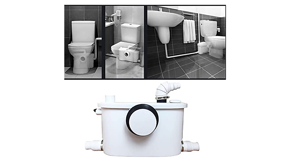 Upflush Macerating Toilet with Pump for Basement, Macerator Pump, 1 ...