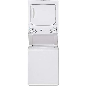 GE GUD27EESNWW 27" Electric Laundry Center with 3.8 cu. ft. Washer Capacity and 5.9 cy. ft. Dryer Capacity in White
