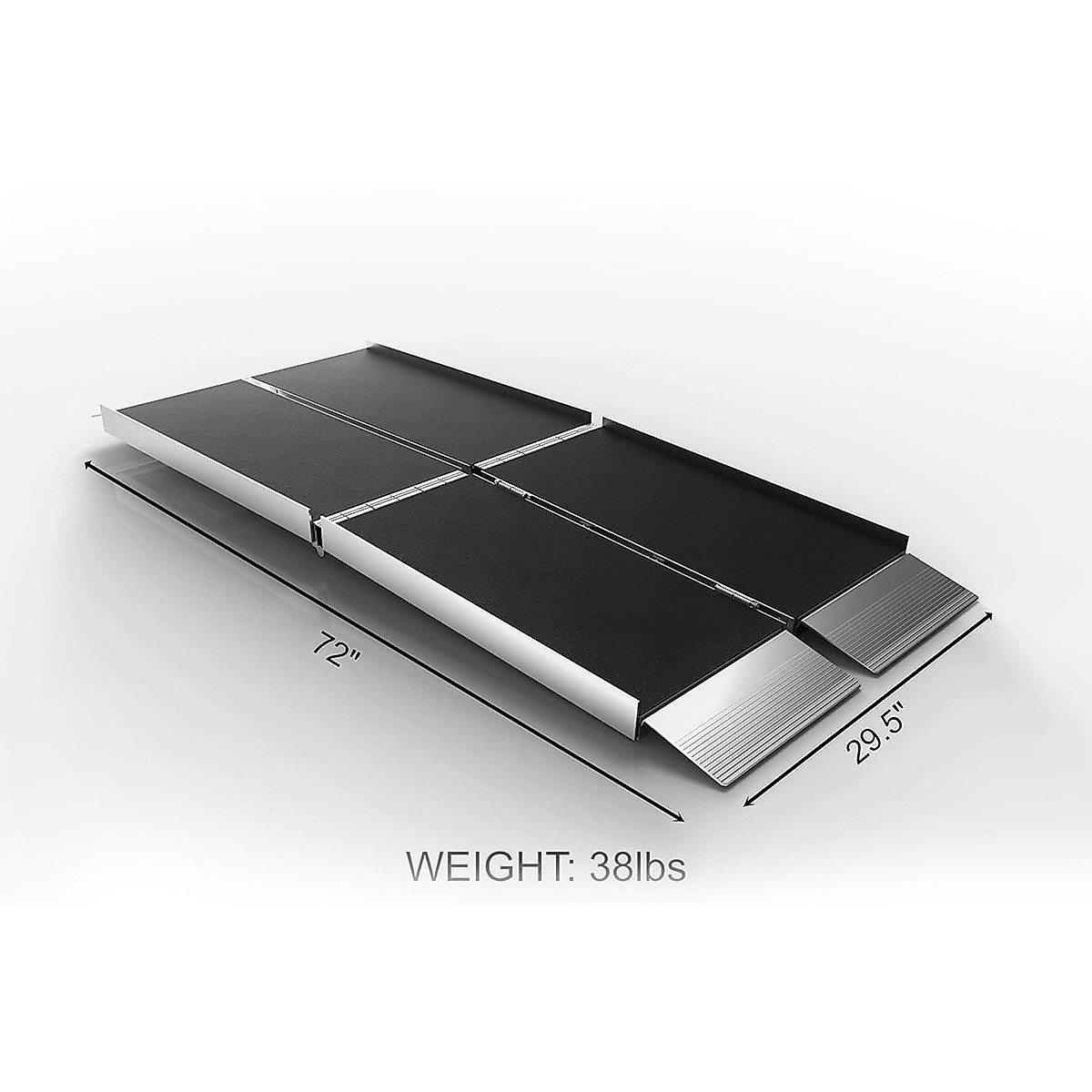 EZ-ACCESS SUITCASE 6 Foot Trifold Portable Aluminum Folding Ramp with Applied Surface That Resists Slips and Self Adjusting Bottom Transition Plates