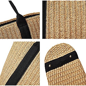 Women Straw Bags Summer Beach Tote Bag Handmade Woven Shoulder Crossbody Handbag