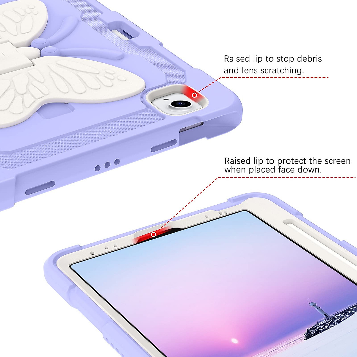 BENTOBEN for iPad Air 5th/4th Generation Case, for iPad Pro 11 inch Case 2021/2020/2018 with Pencil Holder 2 in 1 Heavy Duty Rugged Shockproof Kickstand Hybrid Protective Tablet Cover, Purple