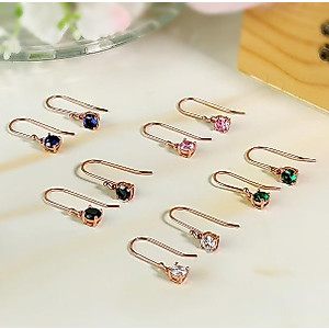 Hoops & Loops Sterling Silver Cubic Zirconia Round Dangle Earrings