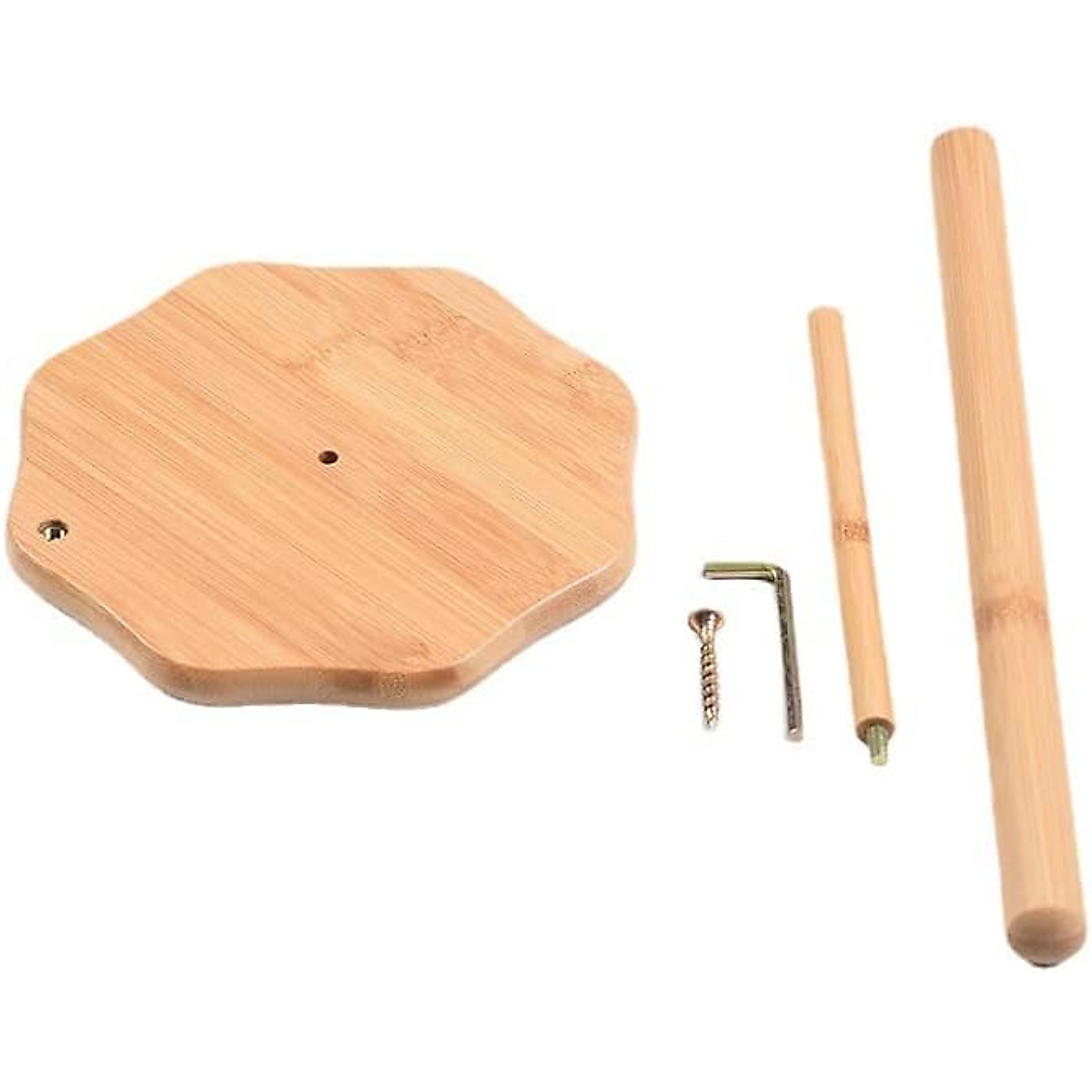 Wood Paper Towel Holder, Wooden Paper Towel Holder Countertop with Wooden Base, Kitchen Roll Holder Paper Towel Stand Countertop & Roll Organizer for Table, Free-Standing Kitchen Roll Holder