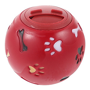 Interactive Food Dispensing Small Dog Toy, Treat Ball Pet Food Ball, Interactive Training Slow Feeder Toy Food Dispenser Slow Feeder for Small Dogs (Red)