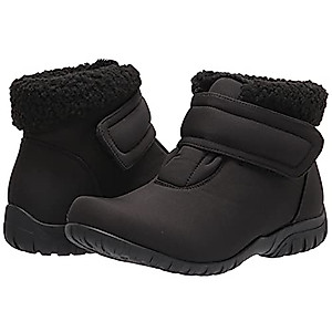 Propét Women's Dani Strap Snow Boot, Black, 10 Wide