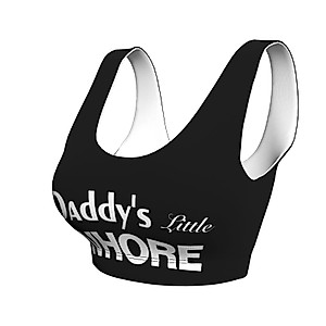 Daddy's Little Whore Yoga Sports Bra for Women, Comfortable Yoga Bras Fitness Workout Tops Running Bra with Removable Pads