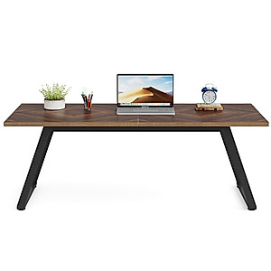 Tribesigns 63 Inch Executive Office Desk, Large Computer Desk with Thickened Frame, Modern Simple Study Writing Table Workstation Desk for Home Office, Living Room