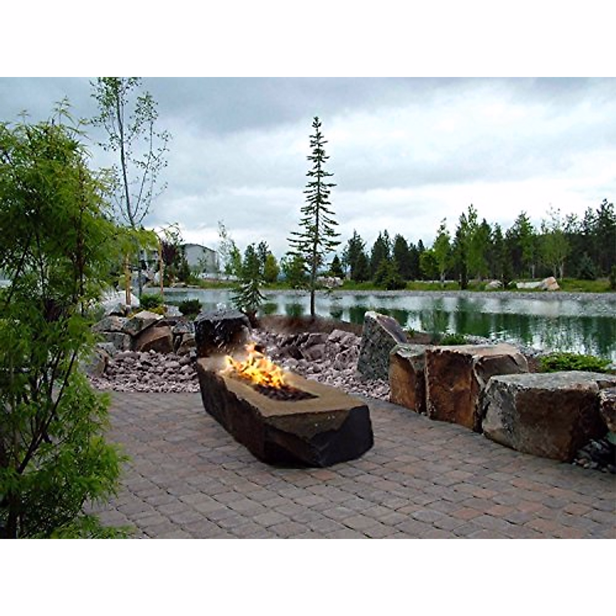 HPC Fire Rectangle Stainless Steel Fire Pit Burner (FRSR-18X9-LP), 18x9-Inch, Propane Gas