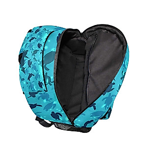 Qilmy Sea Turtle Laptop Backpack Waterproof College Students Bookbags Middle School Bookbag Computer Daypack for Teen Boys Girls