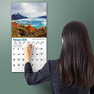 MICASA Wonders of the Earth 2024 Wall Calendar 12 Month | 12" x 24" Open | Thick & Sturdy Paper | Giftable | Calendar 2024