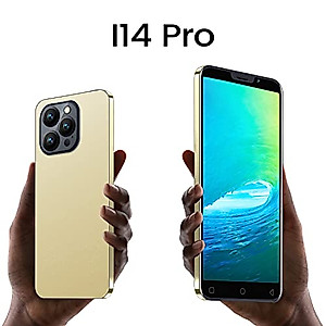 PrzSay Cheap Mobile Phone, 5.0" IPS Display, Android 8.1, Dual SIM, Dual Cameras, 1GB RAM+8GB ROM (Expandable to 128GB), Support: WiFi, Bluetooth, GPS 3G Smartphone (i14Pro-Golden)