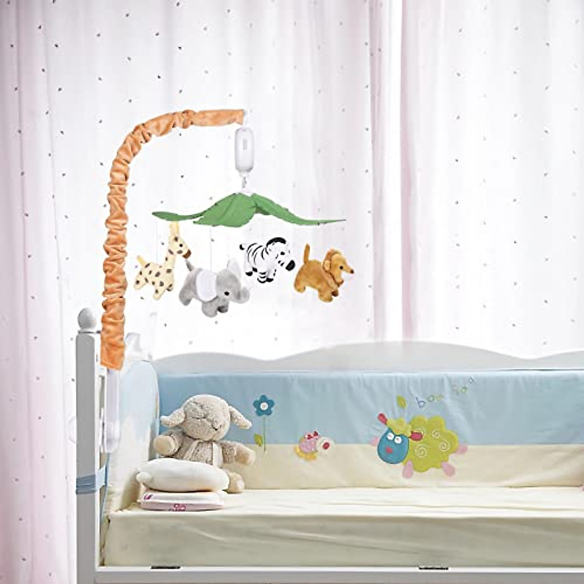 CLYMENE Safari Animals Baby Musical Crib Mobile - Jungle Animals Mobile for Crib with 12 Lullabies for Baby Boys and Girls | Safari Nursery Decor