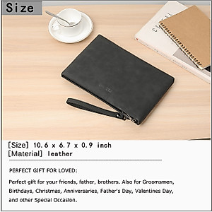 FSD.WG Mens Clutch Bag Man Purse Handbag 12 inches Large Hand Bag Big Clutch Wallet 3 COLOR