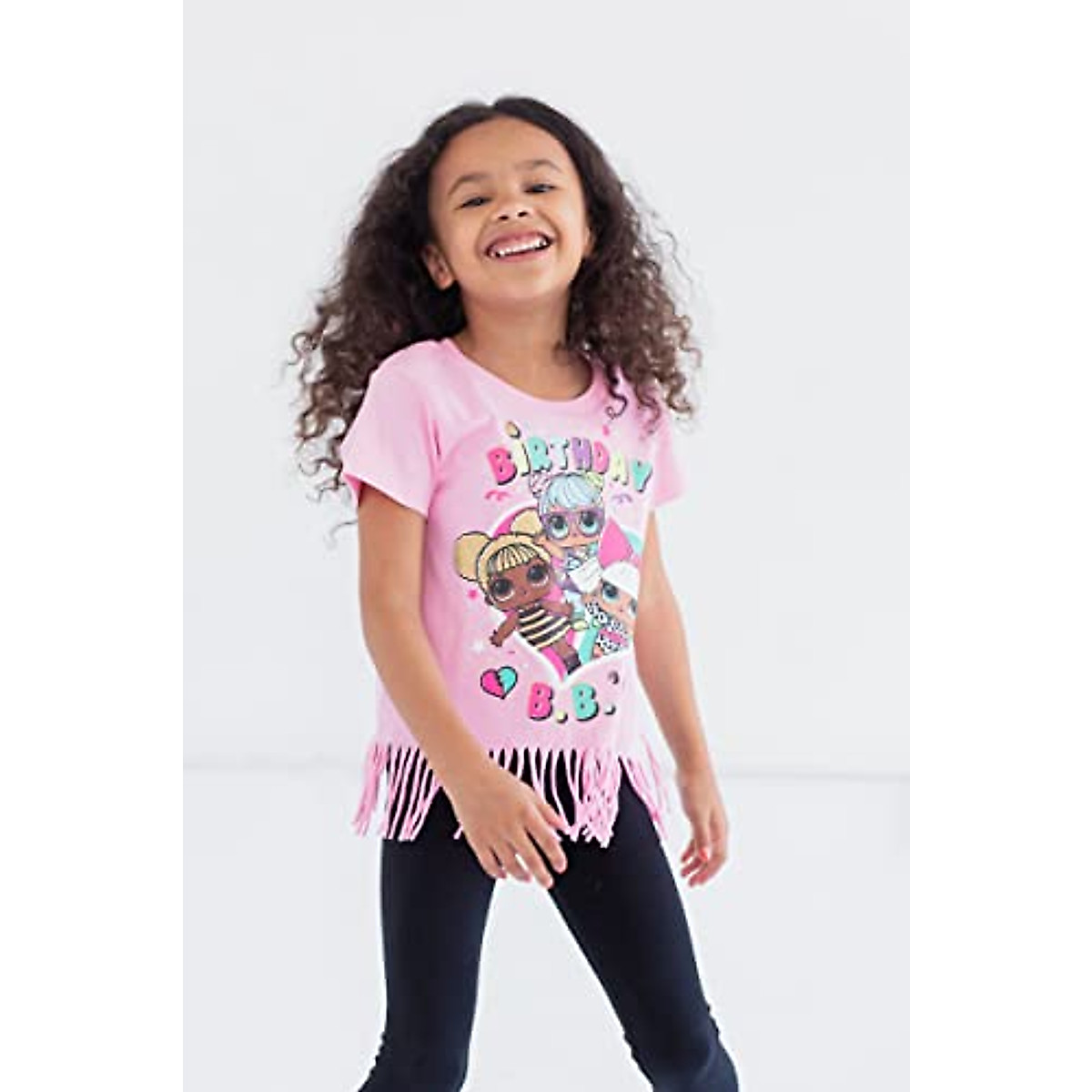 L.O.L. Surprise! Diva Bon Bon Queen Bee Birthday Little Girls T-Shirt Pink 6-6X