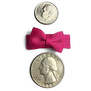 Baby Wisp 5 Tiny Tuxedo Hair Bows Baby Girls Toddlers - Macaroon Gift Set