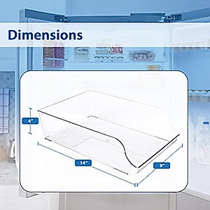 Lifetime Home 4 Pack Clear Water Bottle Dispenser Organizer Bins for Refrigerator - BPA-Free - Fridge Tray for Drinks Soda Cans & Beer - Perfect Refrigerator Organization & Storage