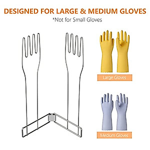 KORRTFID Kitchen Glove Holder,Stainless Steel Glove Rack,Kitchen Vertical Glove Support Multi-Purpose Glove Drain Rack,Collapsible Glove Drying Stand,Rubber Glove Drying Rack,Mitten Rack(Large)