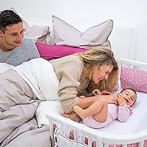 babybay Fitted Sheet Terry Cloth, White, for babybay Maxi