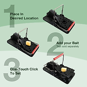 Mouse Trap by Eco Pro Pest Control | 6-Pack Reusable Small Rodent Traps | Indoor & Outdoor Mouse Traps | Easy Set Up, Quick Snap Kill Mice Traps (Bait Not Included) | Powerful Pest Control Traps