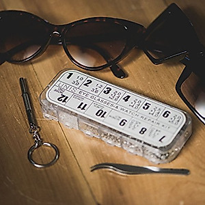 Specialized Glasses & Sunglasses Repair Kit with 1100 Screws, a Driver and Tweezers.
