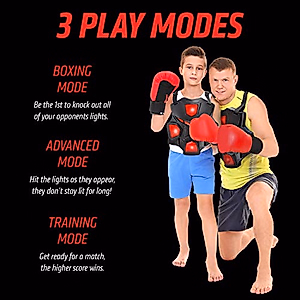 ArmoGear Electronic Boxing Toy for Kids | Interactive Boxing Game with 3 Play Modes, Includes 2 Pairs Boxing Gloves | Cool Toy for Teen Boys | Sports Toy for Kids Boys & Girls, Ages 8 Years +