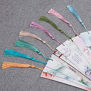 VAPKER 30 Pieces Light Blue Tassels 13cm/5-Inch Silky Handmade Soft Mini Tassels Floss Bookmark Tassels with 2-Inch Cord Loop for Jewelry Making, DIY Projects, Bookmarks