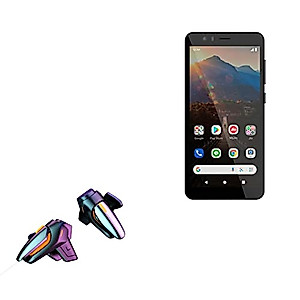 BoxWave Gaming Gear Compatible with Jio Phone Next (Gaming Gear by BoxWave) - Touchscreen QuickTrigger, Trigger Buttons Quick Gaming Mobile FPS for Jio Phone Next - Jet Black