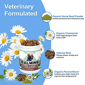 ColEaze Dog Calming Chews, 200 Count Dog Calming Treats, Anxiety Relief for Dogs, Sleep Calming Aid, Health & Wellness Supplements for Dog Separation Barking, Chicken Liver Flavor