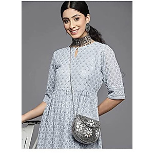 Trend Overseas Silver metal Beaded Ethnic purse Girls Bridal Bag cross body bag for women/Girl party clutch Metal clutches Vintage Brass