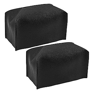 Large Tissue Box Cover, 2Pcs PU Leather Rectangle Tissue Organizer, Modern Tissue Holder for Bathroom/Car/Office/Night Stands Decor (Black)