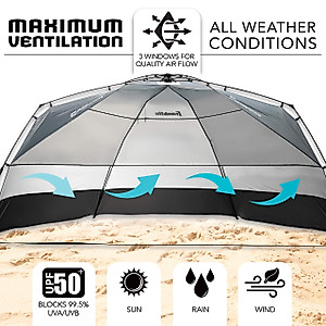 Franklin Sports Sideline Team Sunblocker Shelter - Easy Set Up - Portable and UPF 50+ Protected - Great for Beach and Sports Games - Soccer - Lacrosse - Baseball - Football - Field Hockey