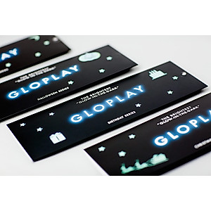 GLOPLAY ABC Playtime (62pcs/Pack), Glow in The Dark Educational Wall Stickers, The Eco-Friendly and Brightest Wall Stickers for Ceiling, Bath time, Bed Room, Party, Decor, Made in Japan